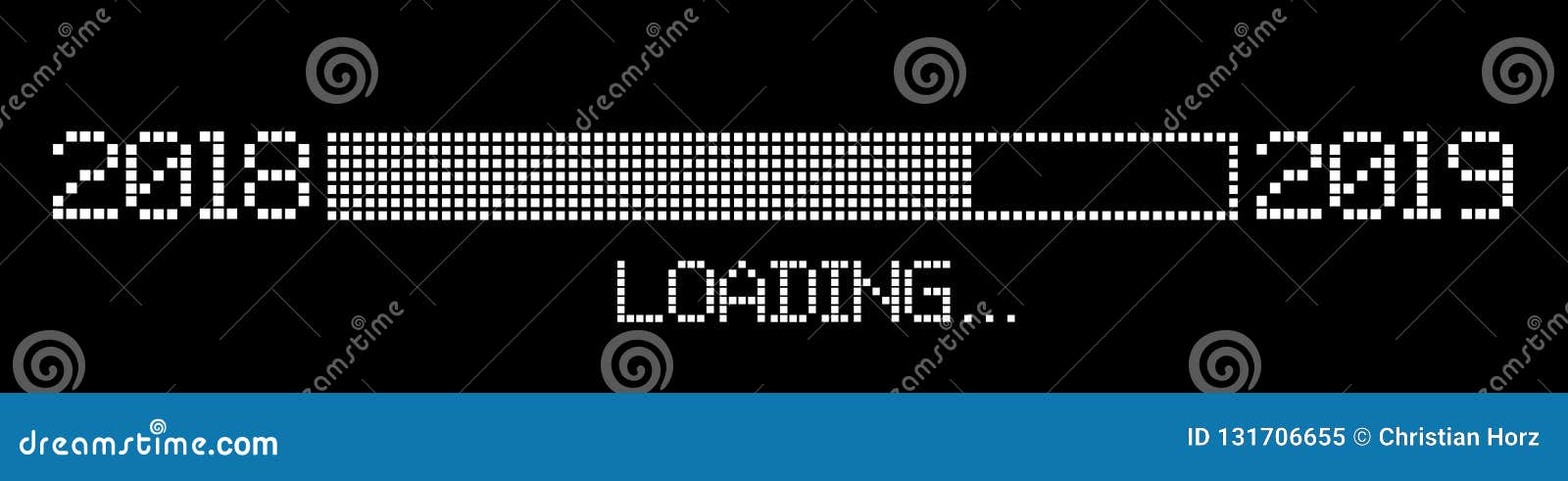 Pixelated Progress Bar Year 2018 To 2019 Loading Stock Vector ...
