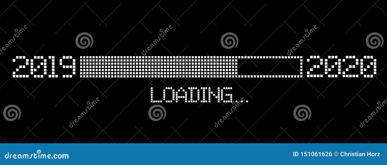 Pixelated Progress Bar Year 2019 To 2020 Loading Stock Vector ...