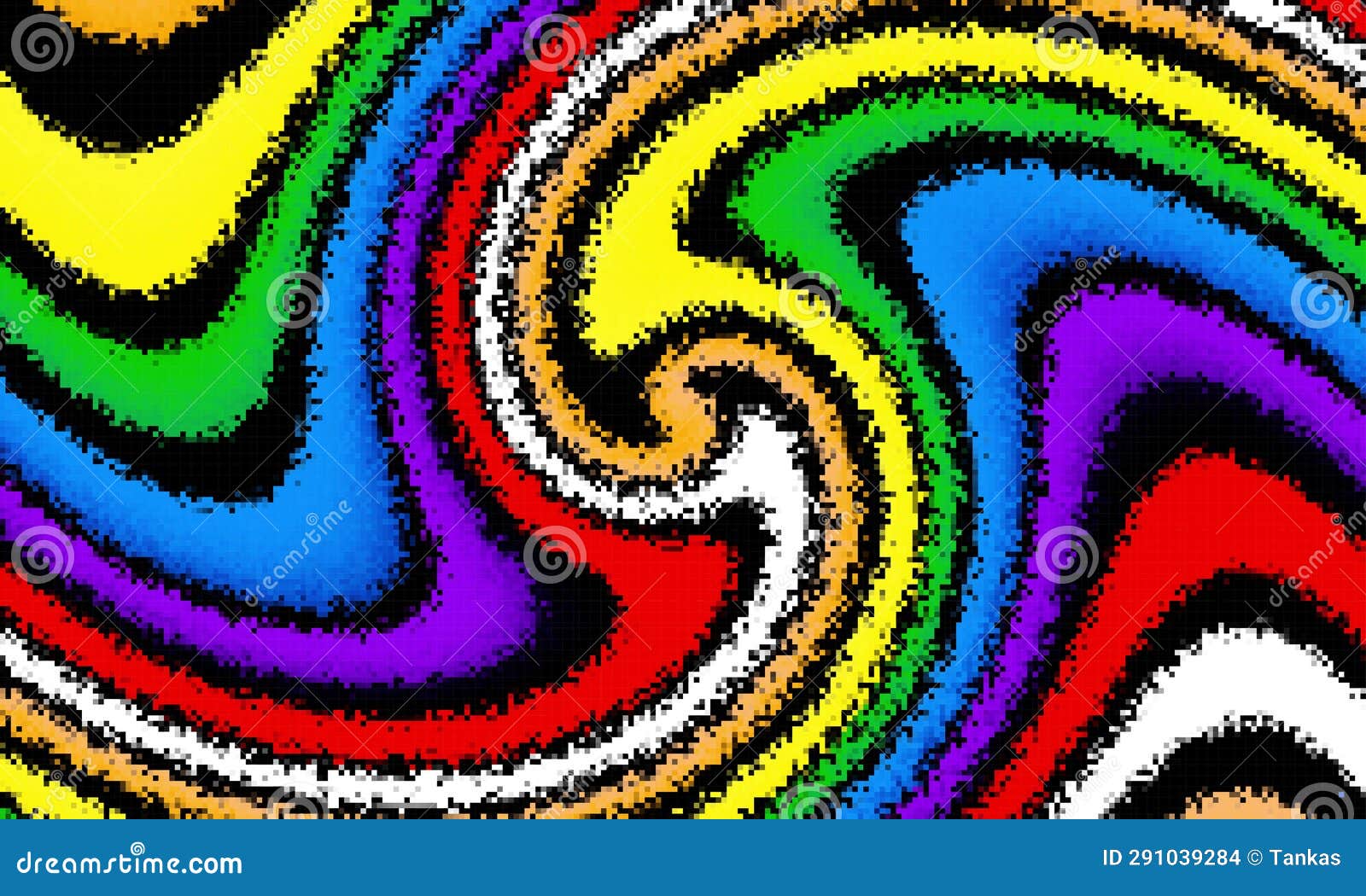 Pixelated Psychedelic Background. Moire Overlapping Effect. Vector ...