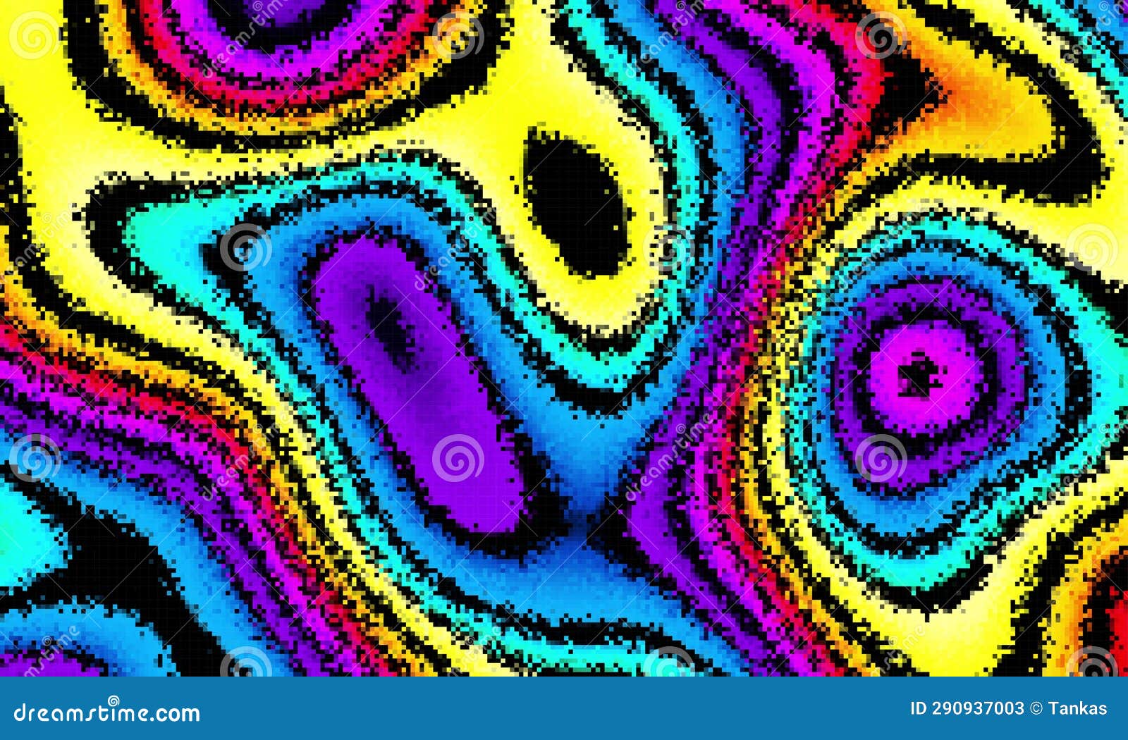 Pixelated Psychedelic Background. Moire Overlapping Effect. Vector ...