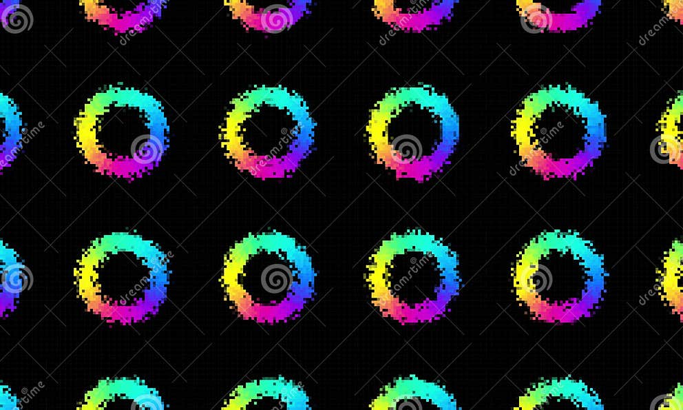 Pixelated Psychedelic Background. Moire Overlapping Effect. Vector ...