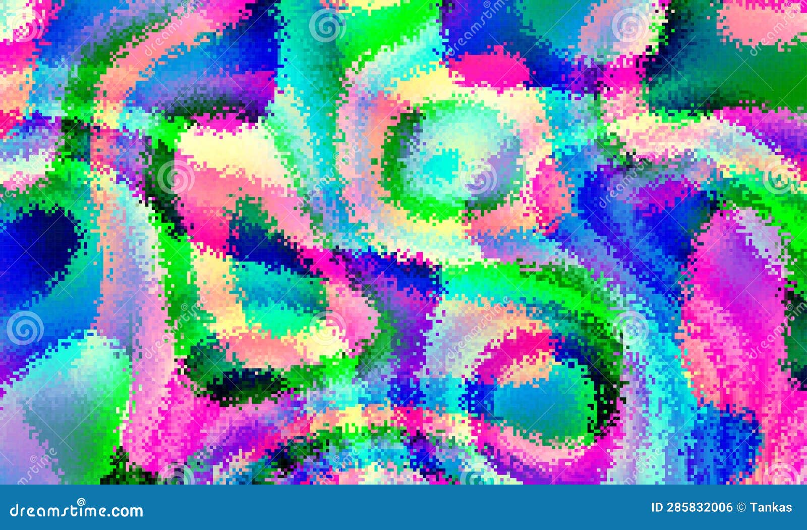 Pixelated Psychedelic Background. Moire Overlapping Effect. Vector ...