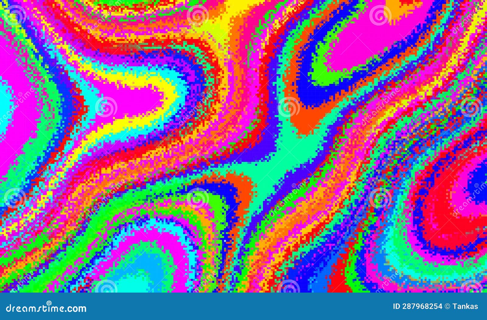 Pixelated Psychedelic Background. Moire Overlapping Effect. Vector ...