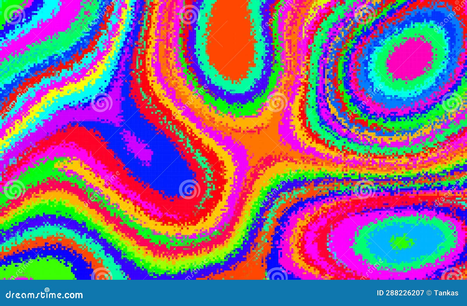 Pixelated Psychedelic Background. Moire Overlapping Effect. Vector ...