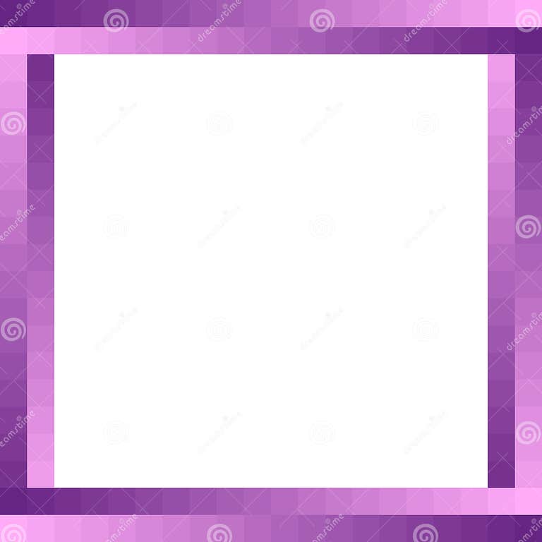 Pixelated Purple Frame. Vector Border Design. Gradient Effect. Vibrant ...