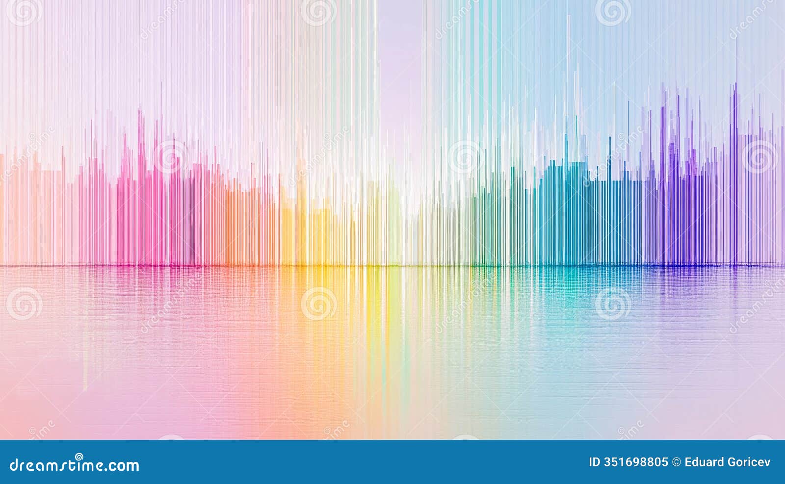 Pixelated Rainbow Reflecting on Water Surface, Spectrum of Colors Stock ...