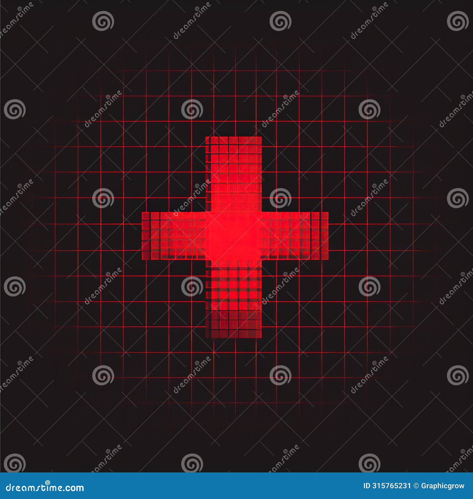 A Pixelated Red Minus Symbol on a Grid Background Stock Illustration ...