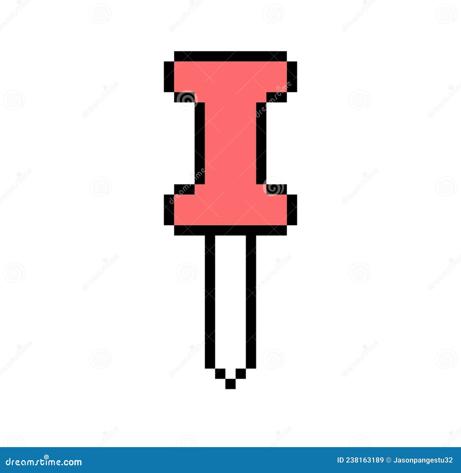 Pixel Red Pin Symbol stock illustration. Illustration of paper - 238163189