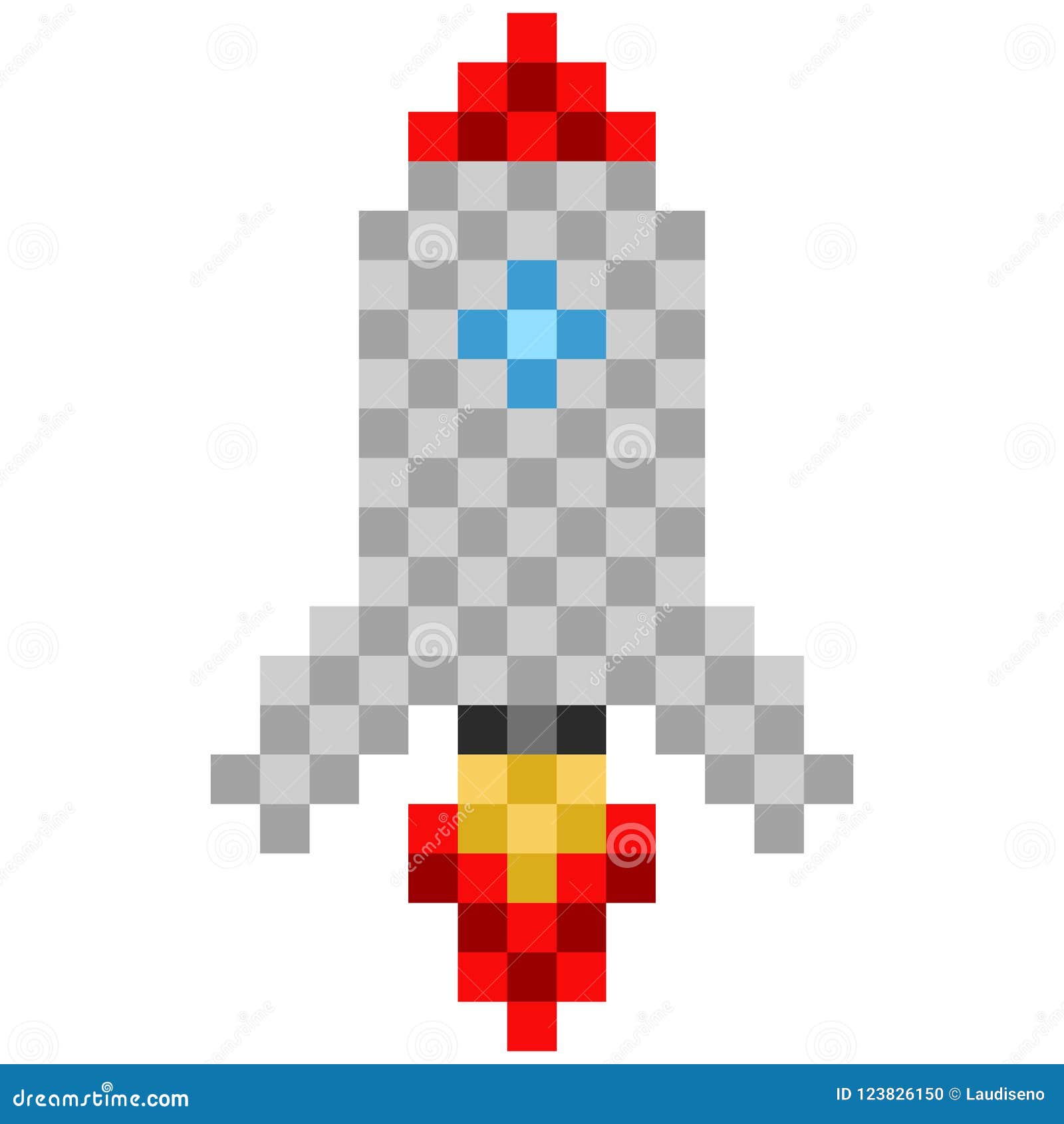 Pixelated rocket toy icon stock vector. Illustration of spaceship ...
