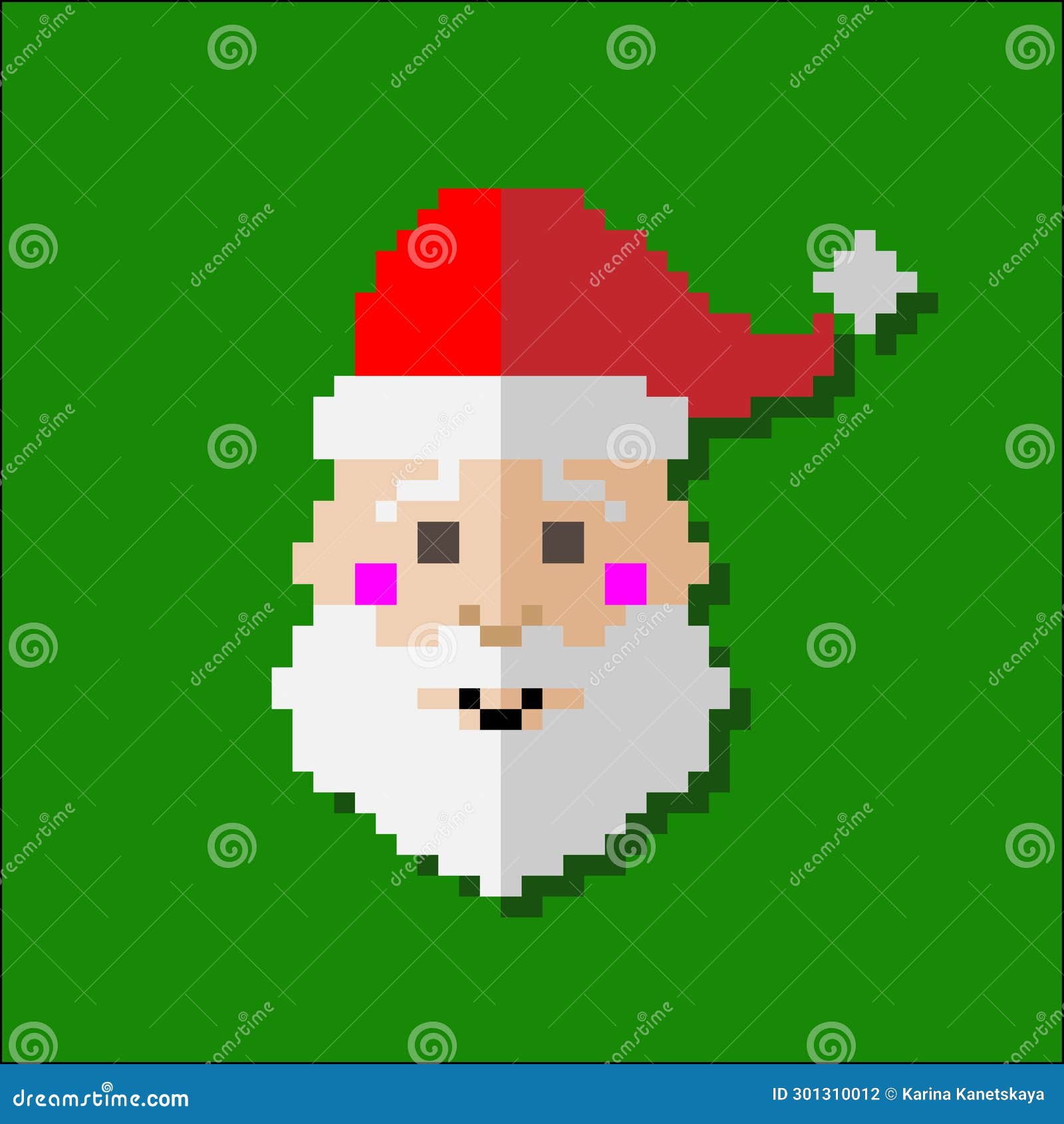 Pixelated Santa Claus on a Green Background Stock Vector - Illustration ...