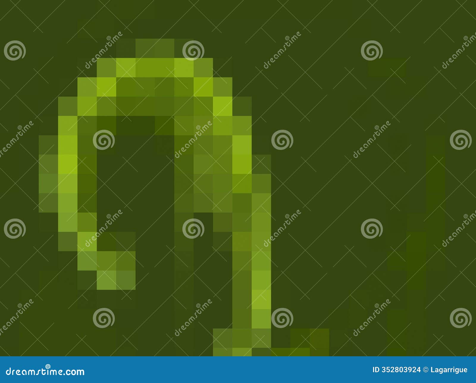 Pixelated Shape, on Green Background, Copy Space Stock Photo - Image of ...