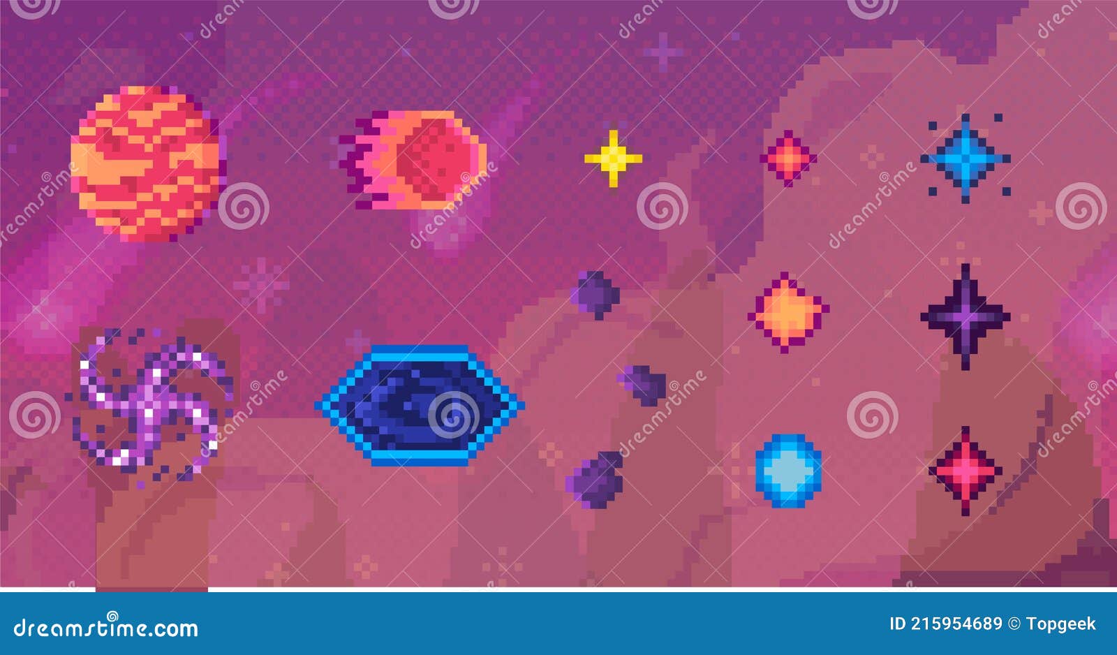 Pixelated Alien In Space Suit With Blaster Shooting Robot. Pixel ...