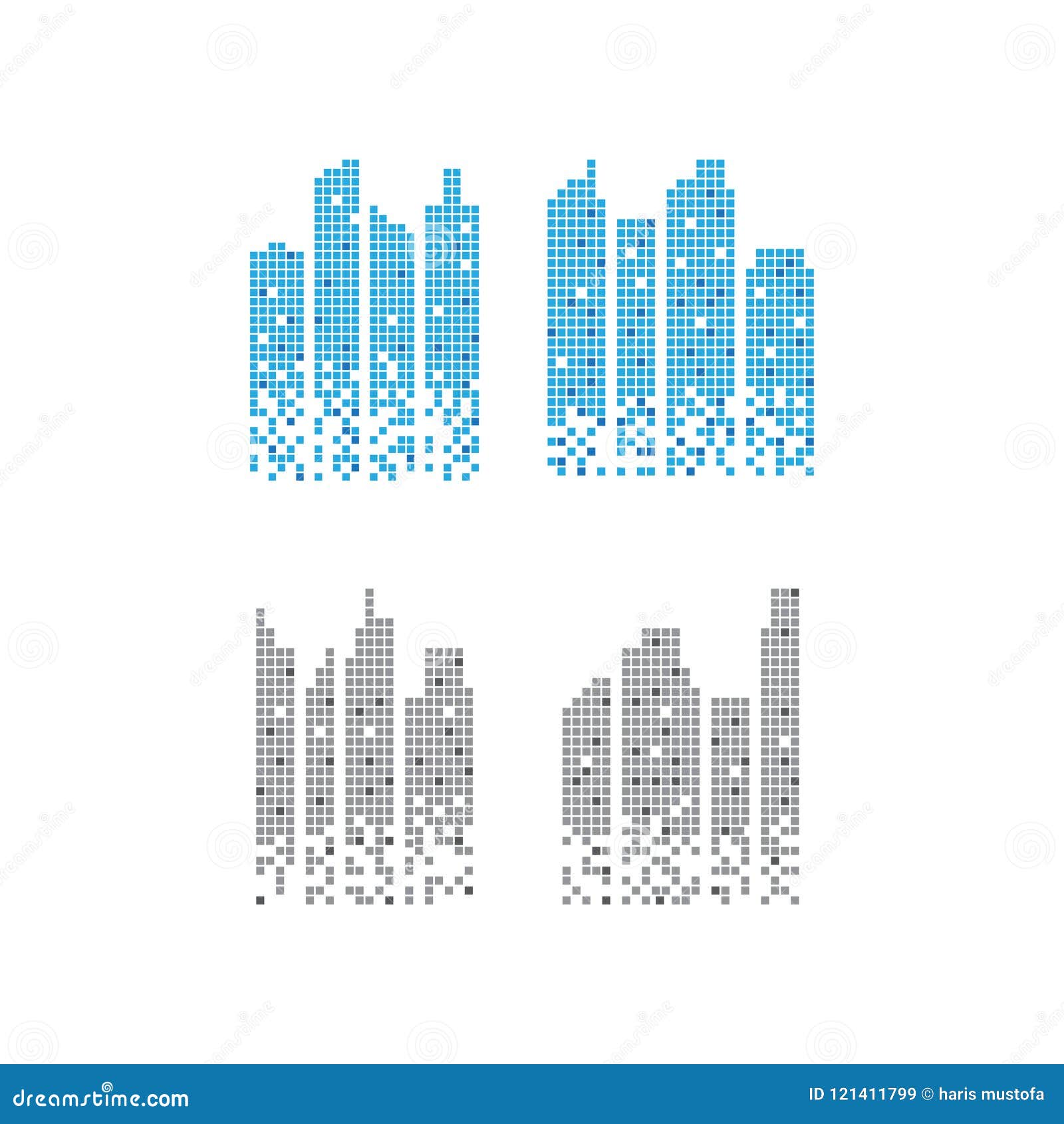 Pixelated Skyscraper Graphic Design Template Stock Vector ...