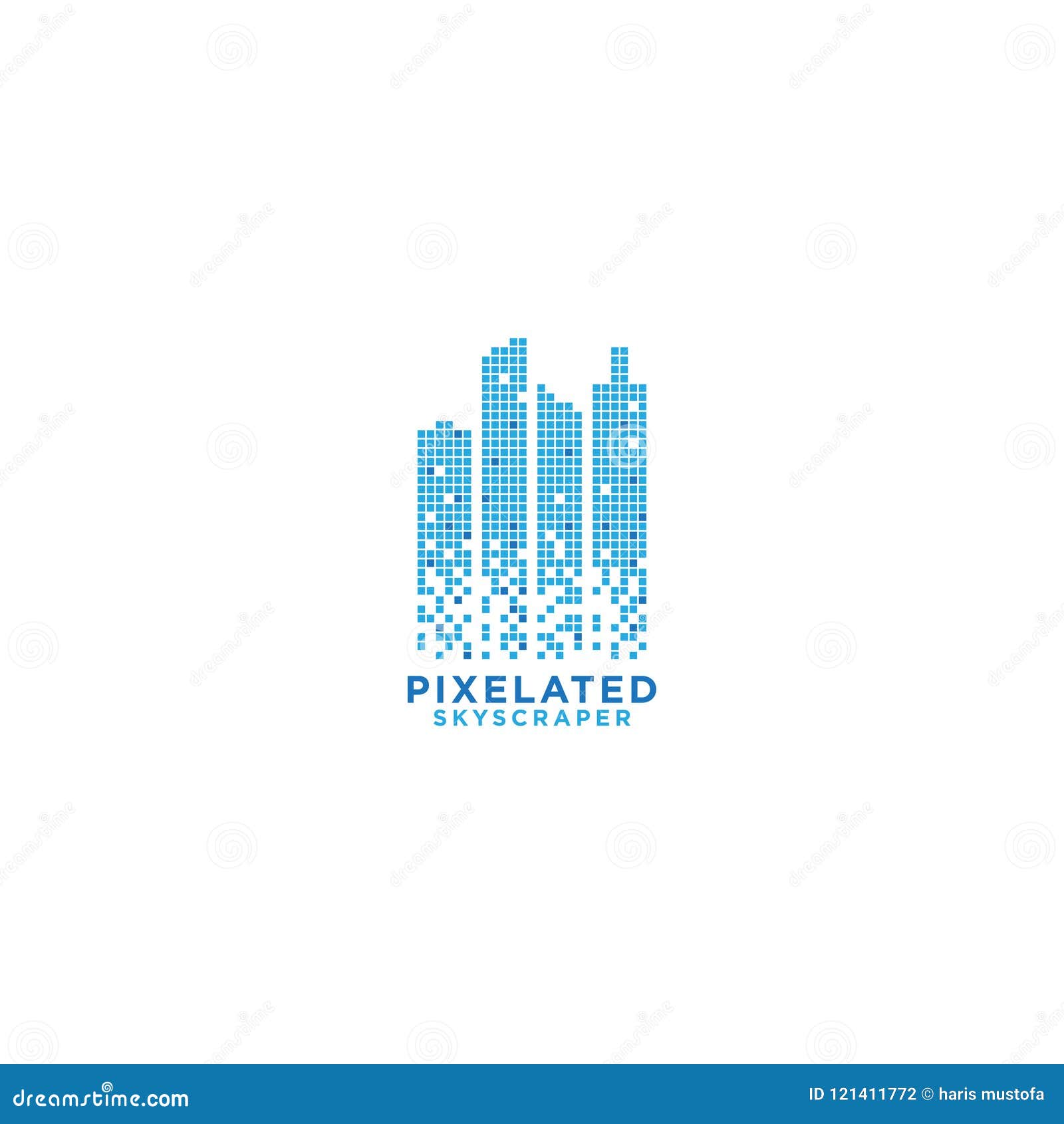 Pixelated Skyscraper Graphic Design Template Stock Vector ...