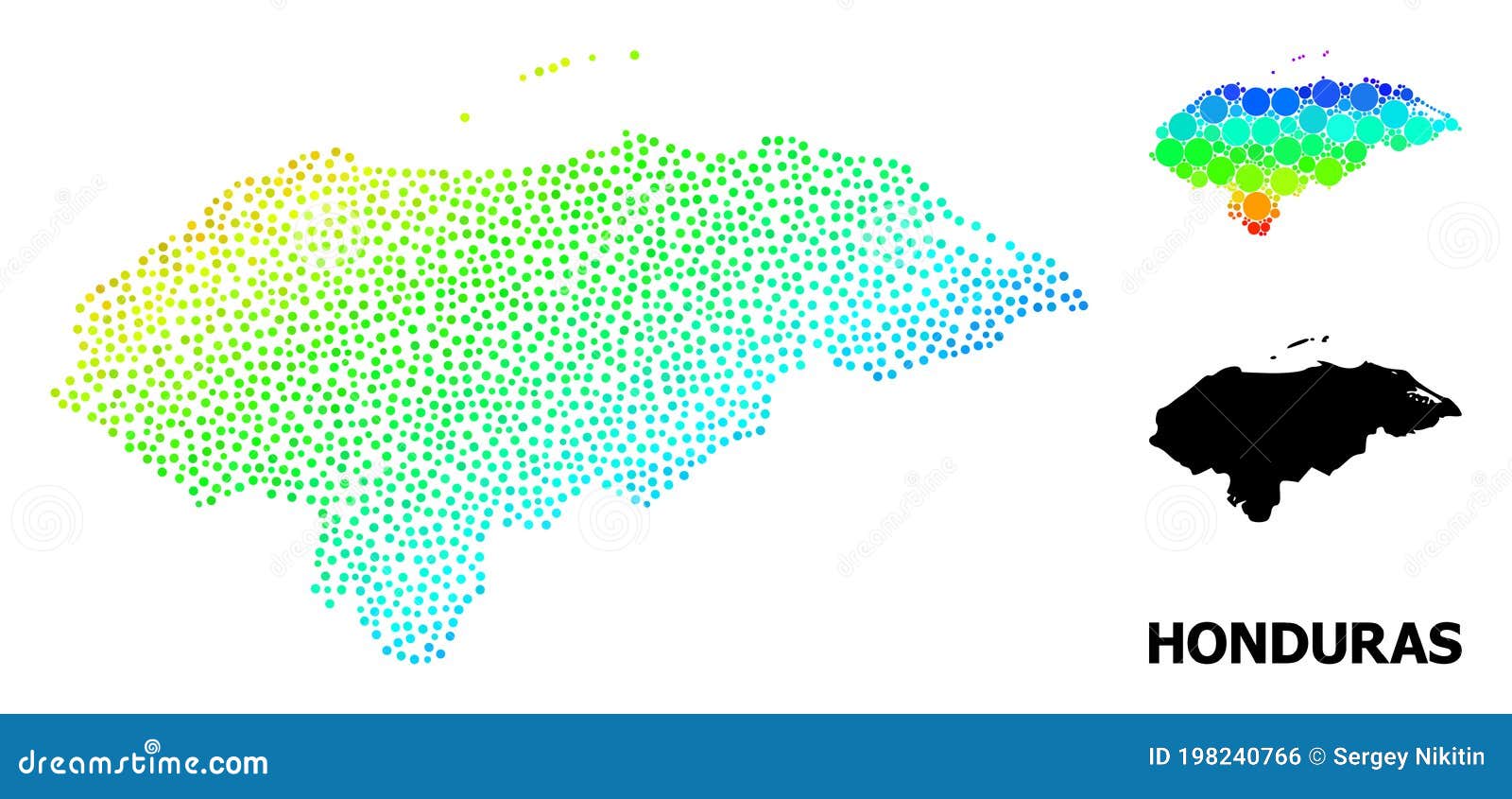 Honduras Map Of Black Contour Curves On White Background Of Vector ...