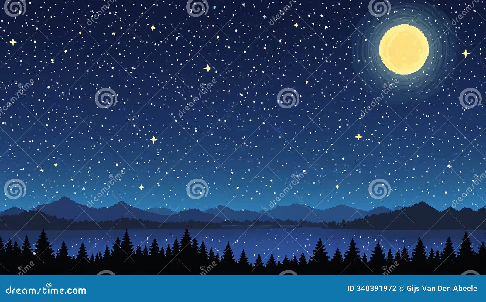 Pixelated Starry Night Sky Background Stock Illustration - Illustration ...