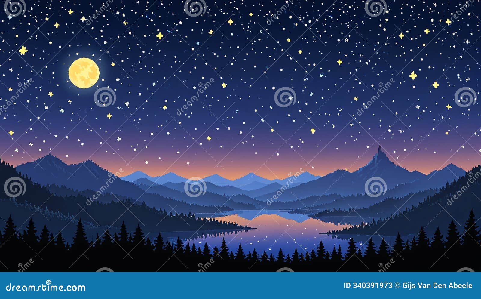Pixelated Starry Night Sky Background Stock Illustration - Illustration ...