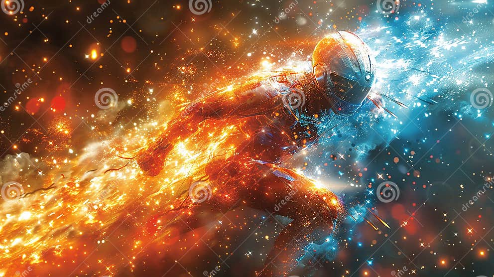 Pixelated Superhero Action Sequence for a Comic Book the Panel Blurs ...