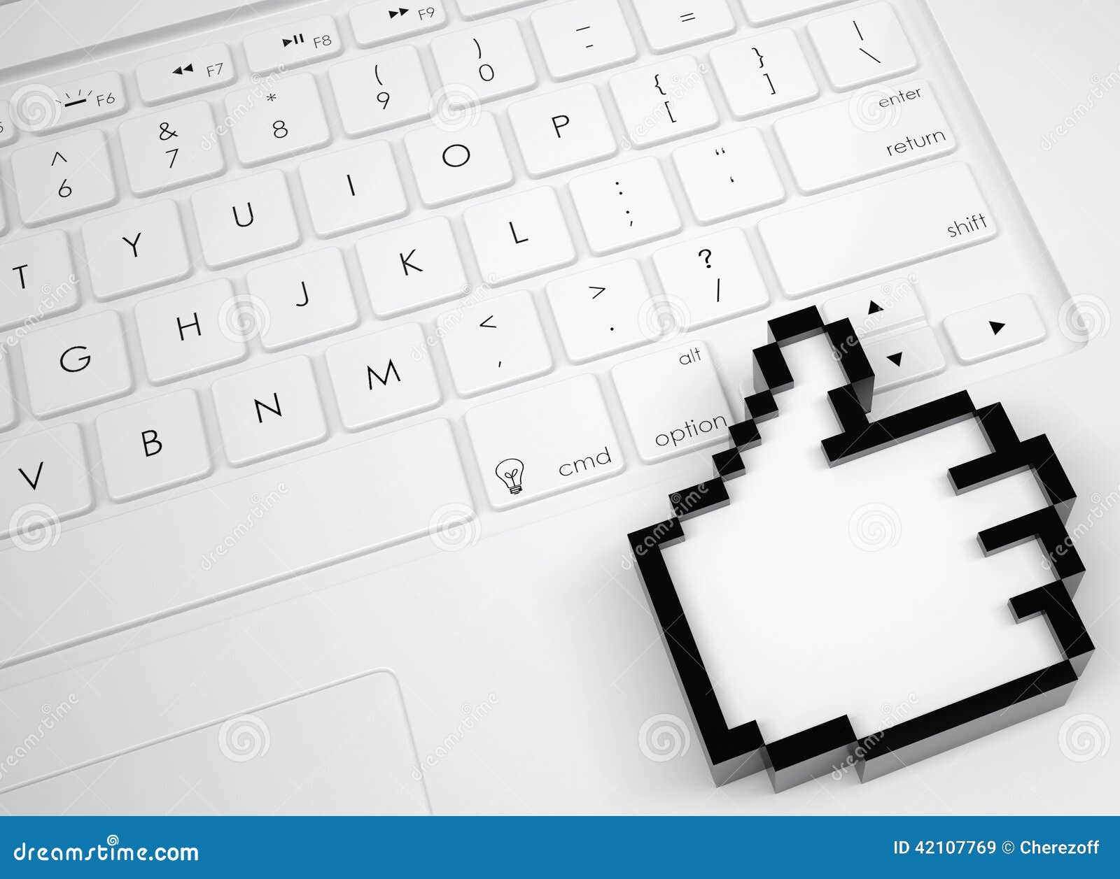 Pixelated Thumb-up on the Keyboard Stock Illustration - Illustration of ...