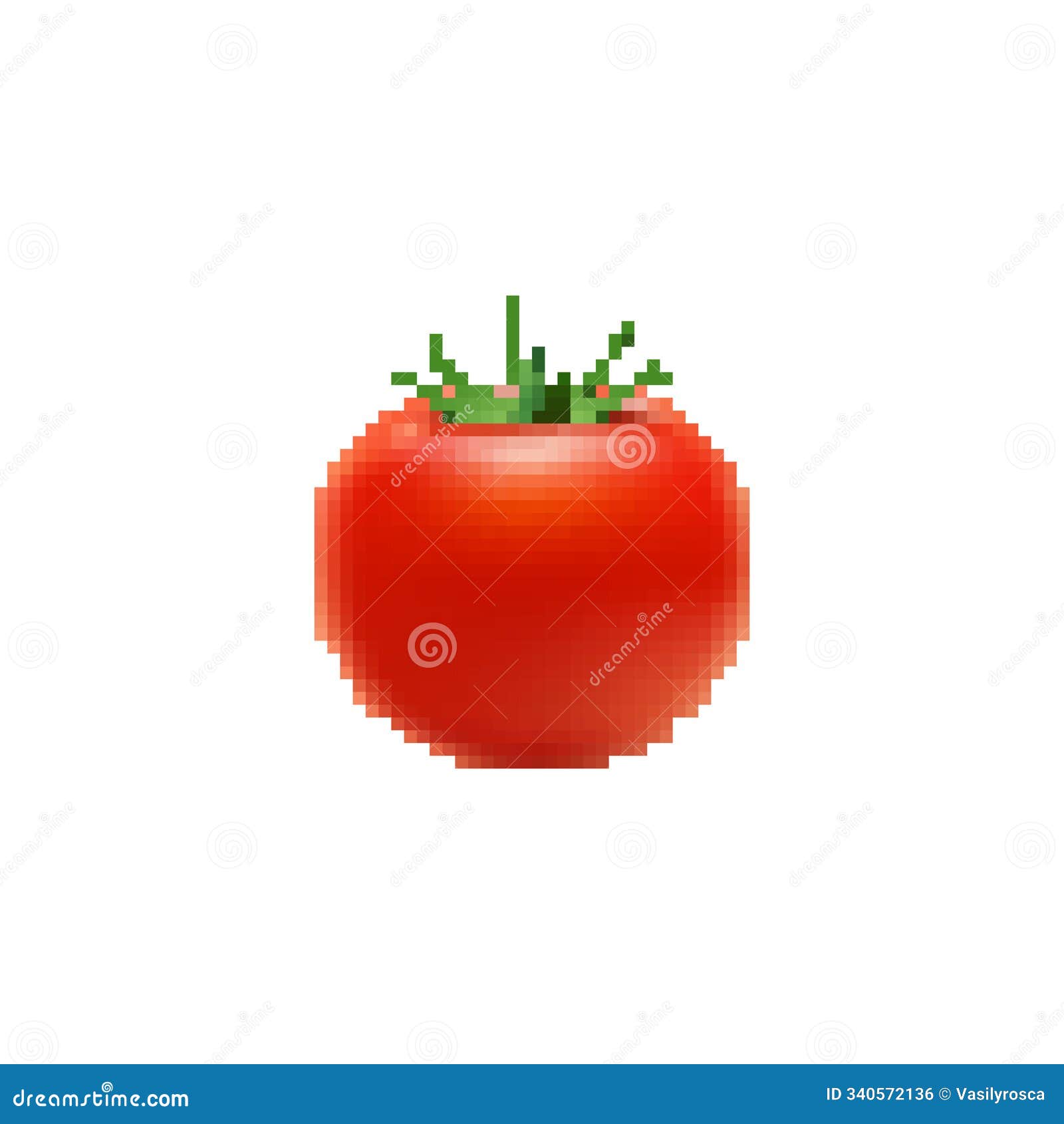 Pixelated Tomato Icon. Simple Pixel Art Red Tomato with Green Stem on Top. Stock Illustration ...