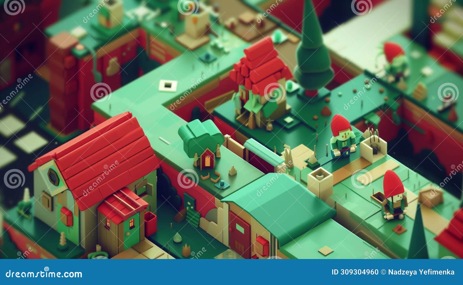 Pixelated Town Scene With Miniature Figures. Minecraft Texture World ...