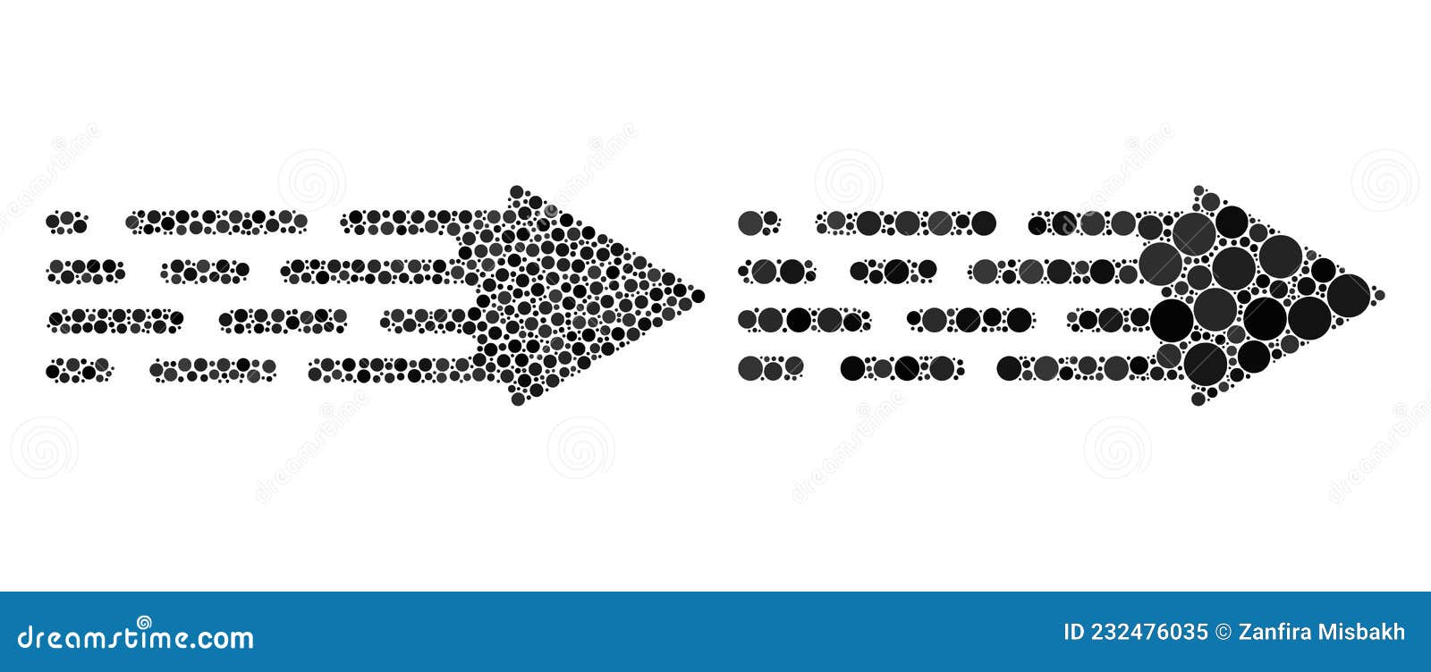 Spheric Dot Transition Arrow Icon Mosaic Stock Vector - Illustration of ...
