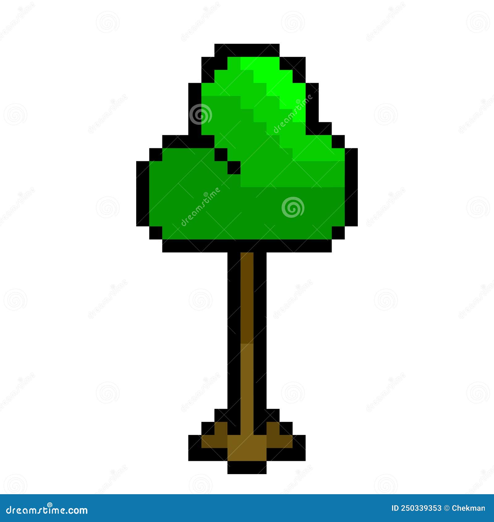 Pixelated Tree Icon. Cute Tree Isolated. Green Pixel Tree Stock Vector ...