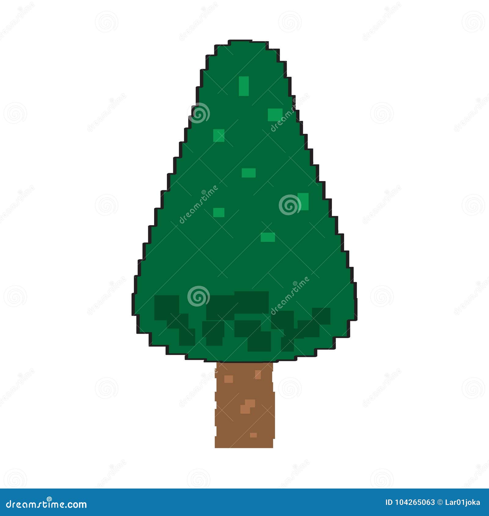 Pixelated Tree And Wood Grillage With Farm Plants Vector Illustration ...