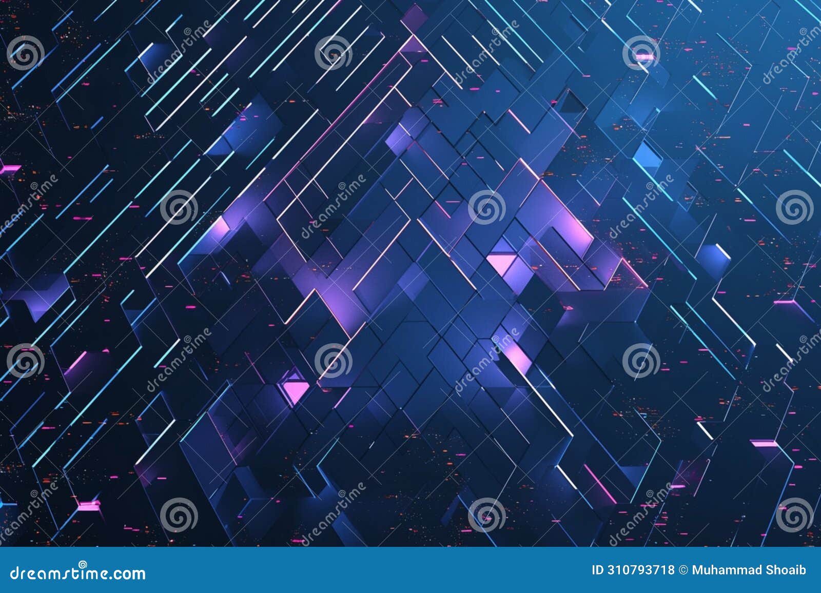 Pixelated Triangle Design Forms Glowing Technology Abstraction in ...