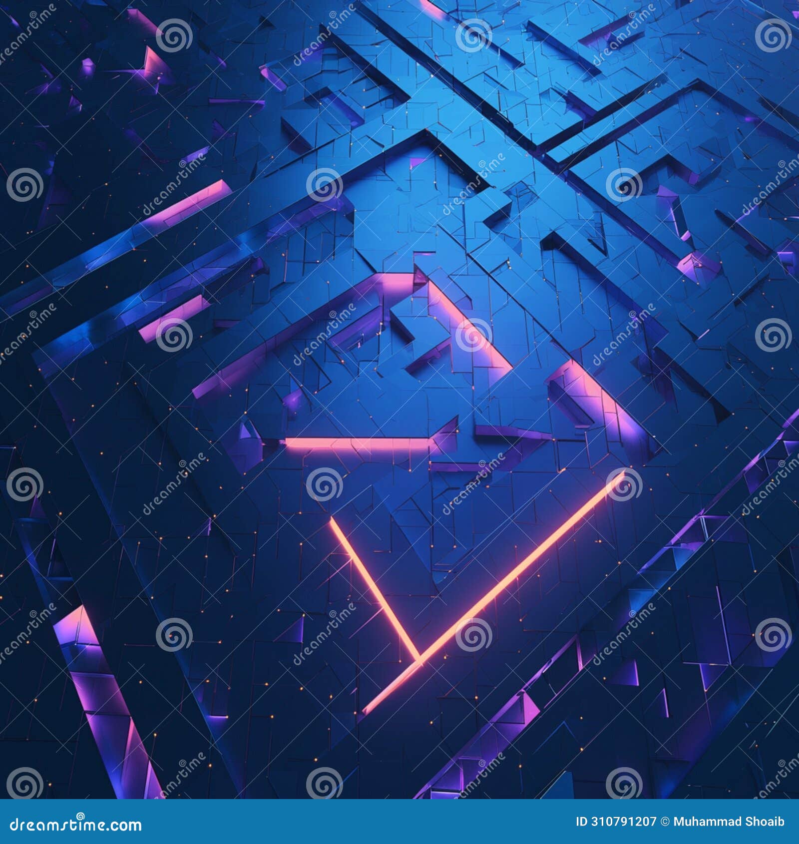 Pixelated Triangle Design Forms Glowing Technology Abstraction in ...