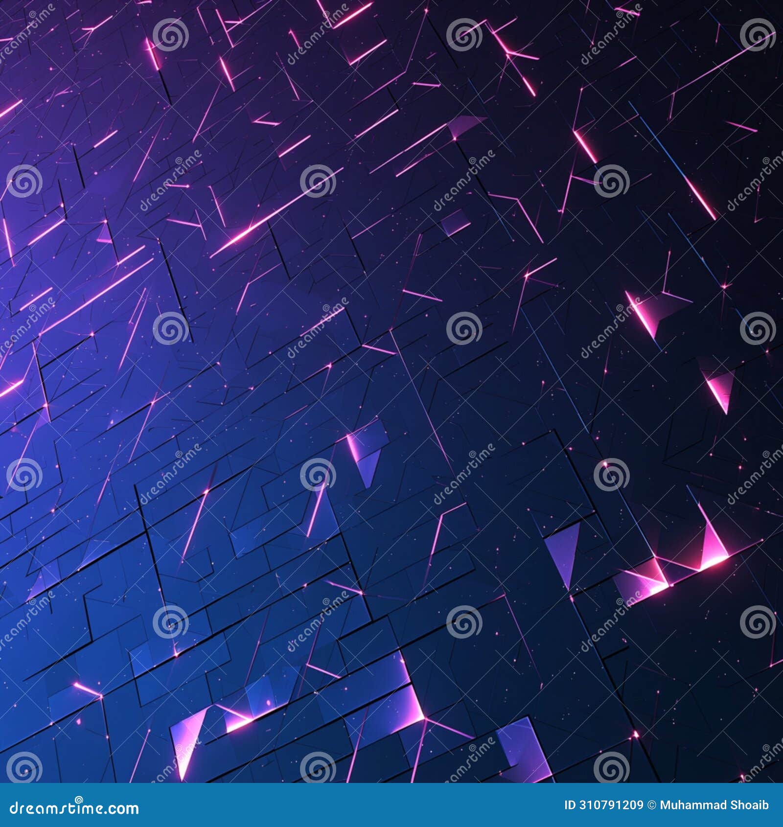 Pixelated Triangle Design Forms Glowing Technology Abstraction in ...