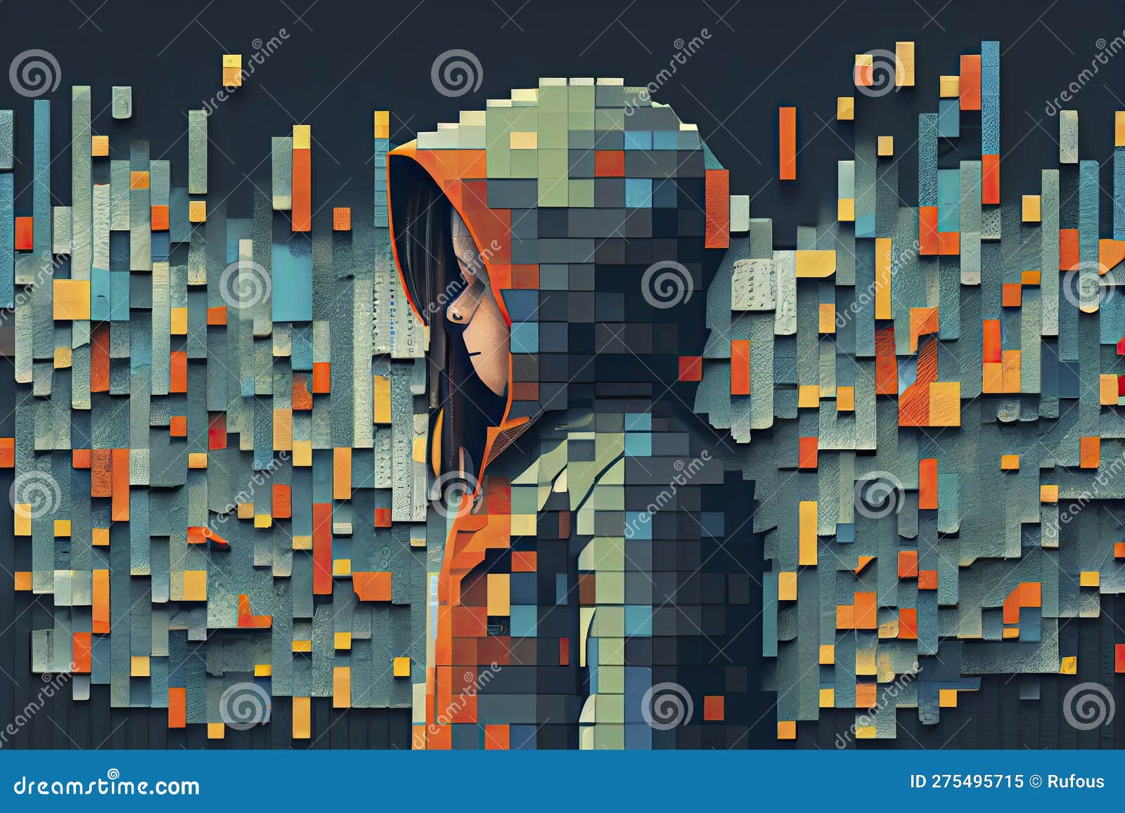 Pixelated UX stock illustration. Illustration of mess - 275495715