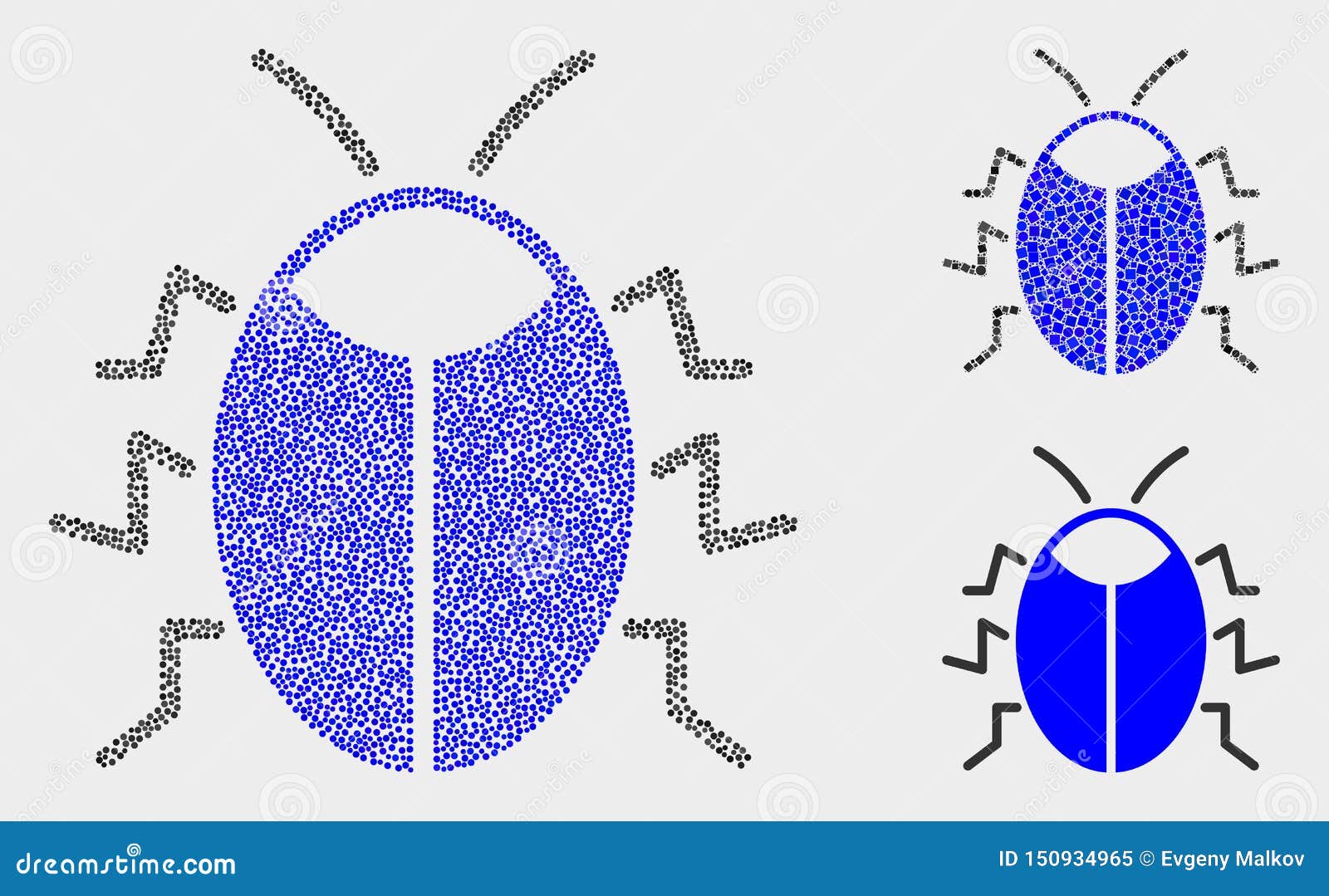 Pixelated Vector Bug Icons stock vector. Illustration of pest - 150934965