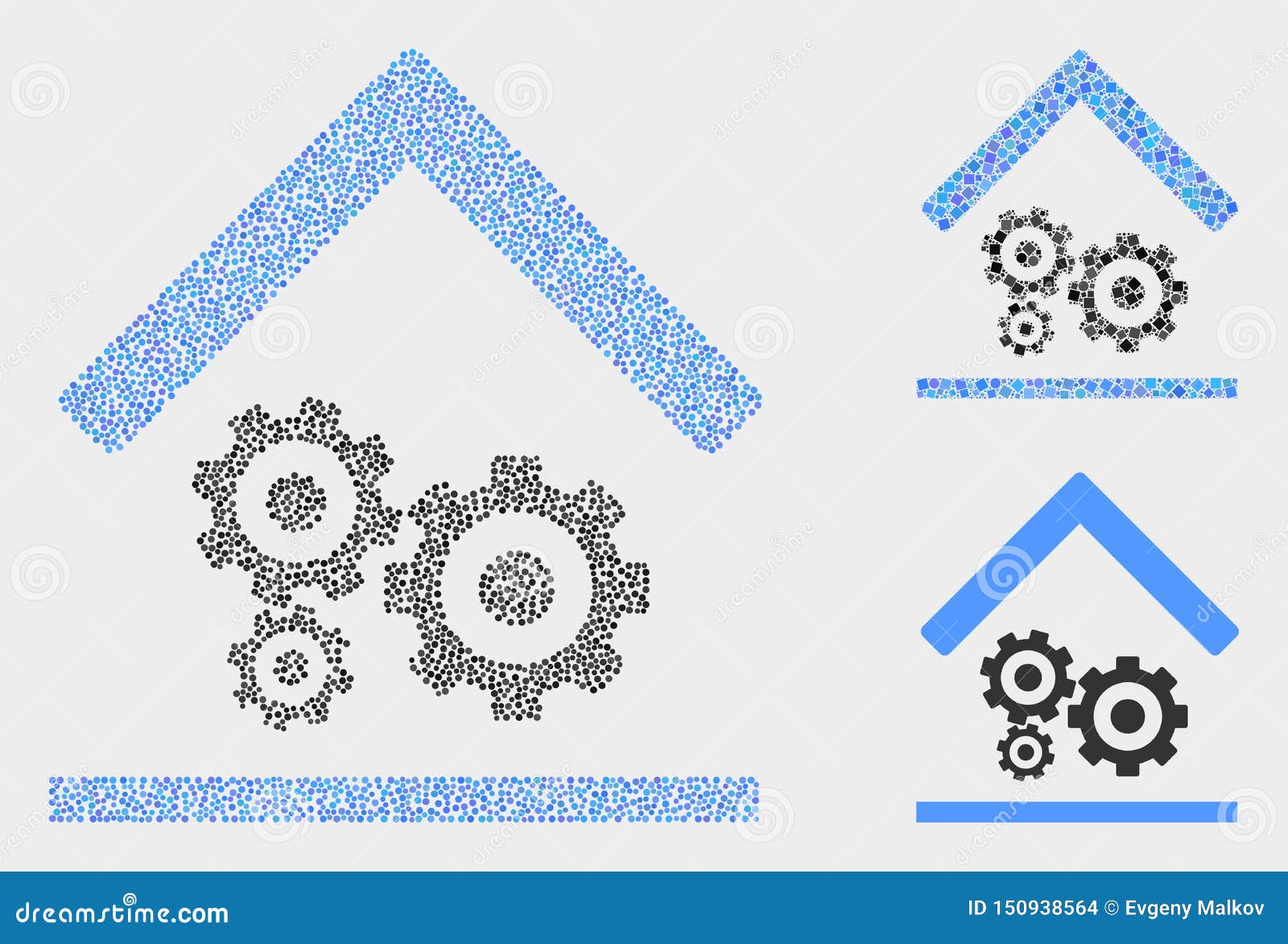 Pixelated Vector Engine Service Garage Icons Stock Vector ...