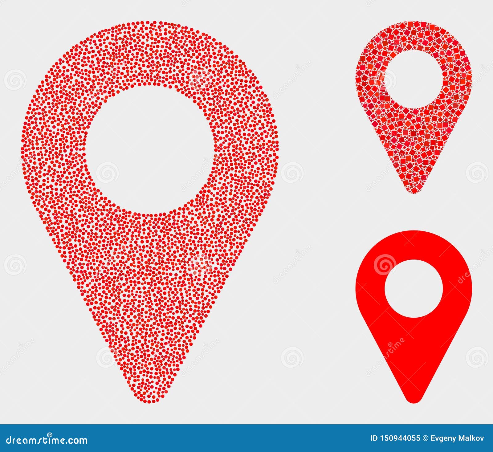 Pixelated Vector Map Pointer Icons Stock Vector - Illustration of ...