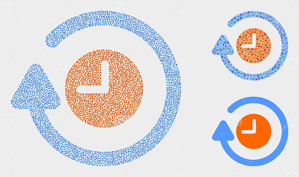 Pixelated Vector Rotate Clockwise Icons Stock Vector - Illustration of ...