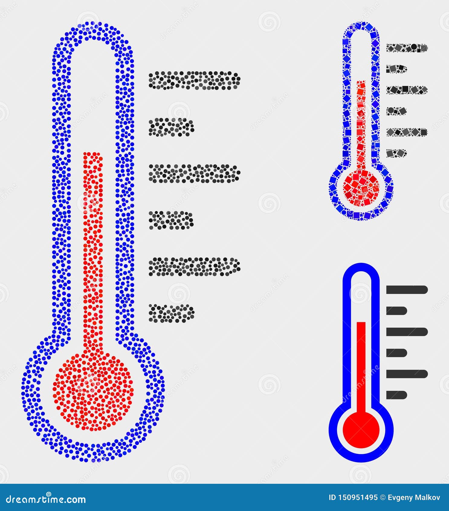 Pixelated Vector Temperature Icons Stock Vector - Illustration of ...