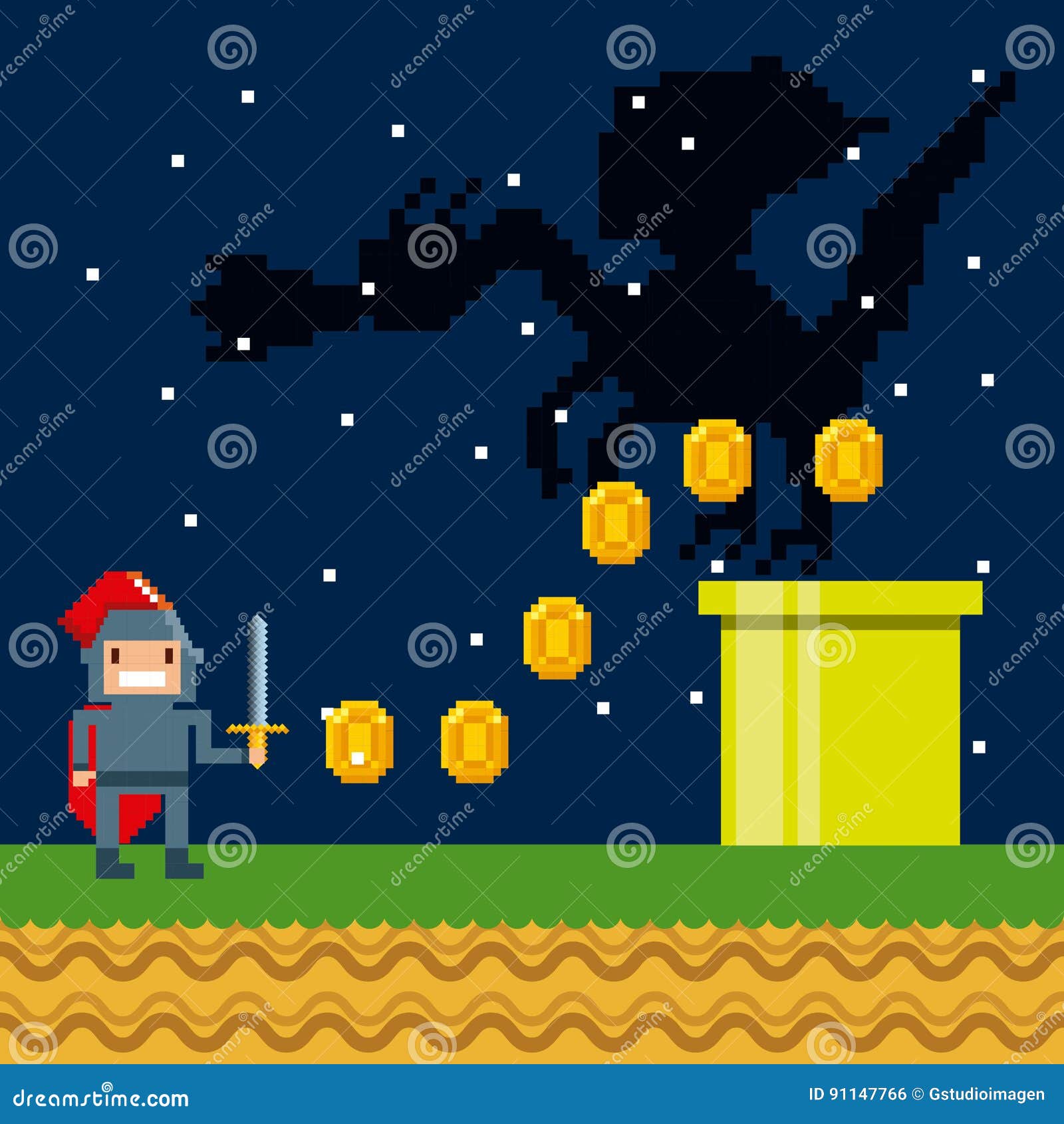 Pixelated video game icons stock vector. Illustration of gaming - 91147766