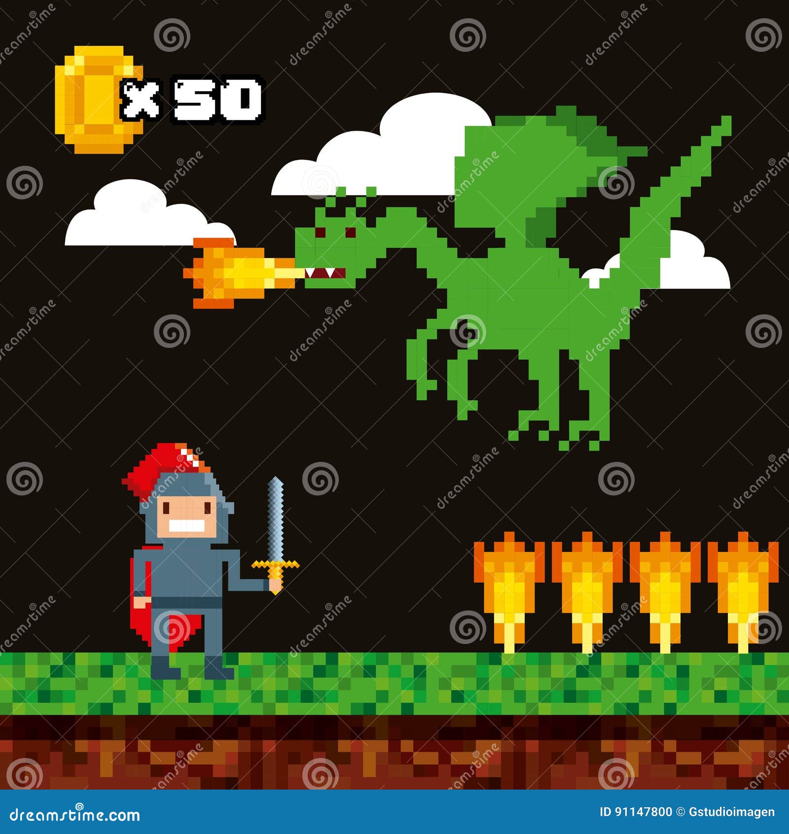 Pixelated Video Game Icons Cartoon Vector | CartoonDealer.com #91148079
