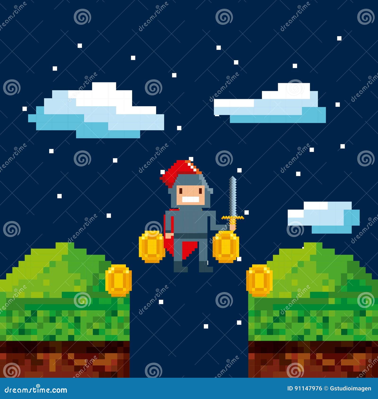 Pixelated Video Game Icons Vector Illustration | CartoonDealer.com ...