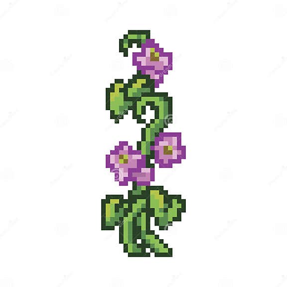 Pixelated Vine Plant. Vector Illustration Decorative Design Stock ...