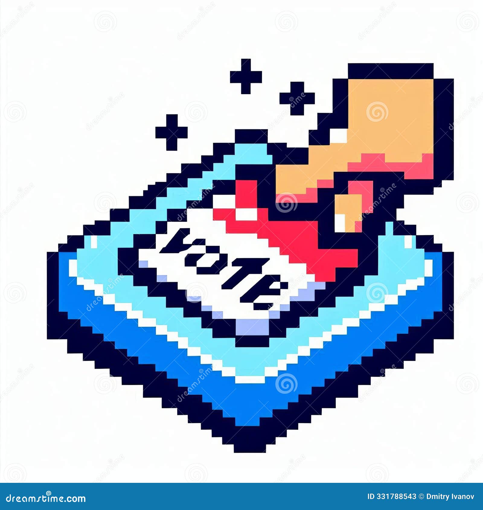 Pixelated Vote Button Interactive Pixel Art Animation Stock ...