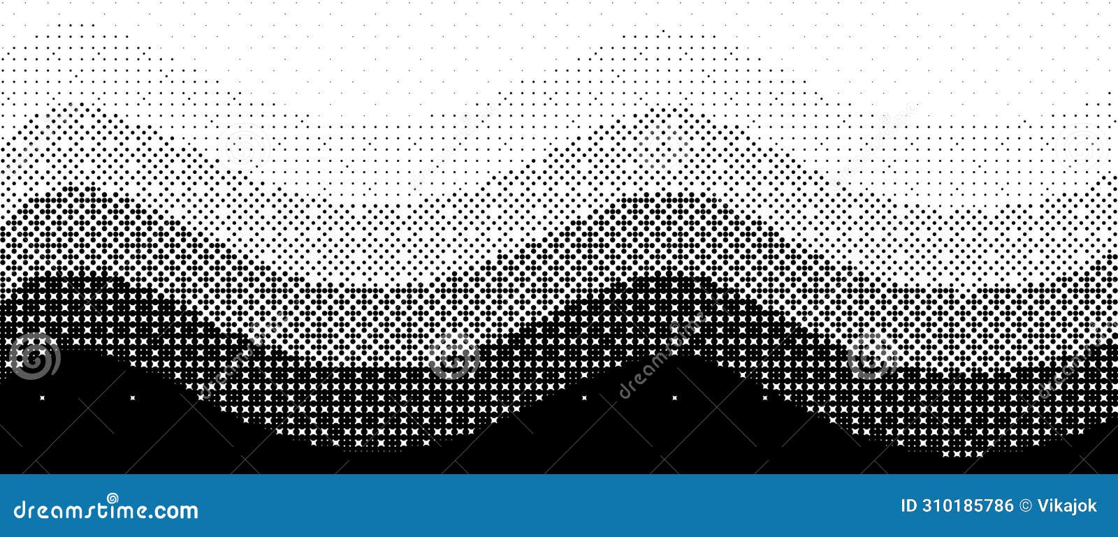 Pixelated Undulate Wavy Shape. Black Dither Wreathed Textured ...