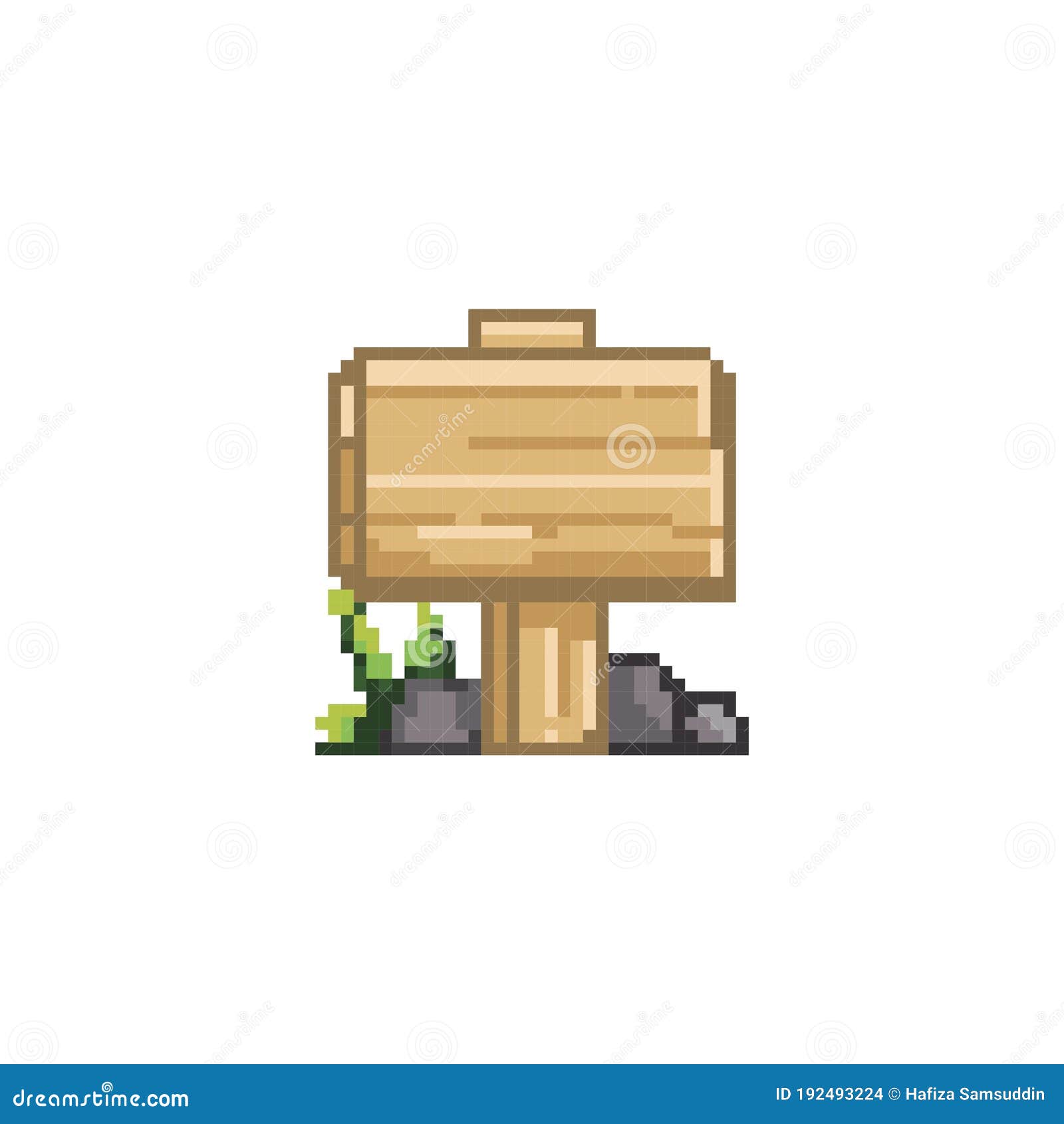 Pixelated Wooden Signboard. Vector Illustration Decorative Design Stock ...