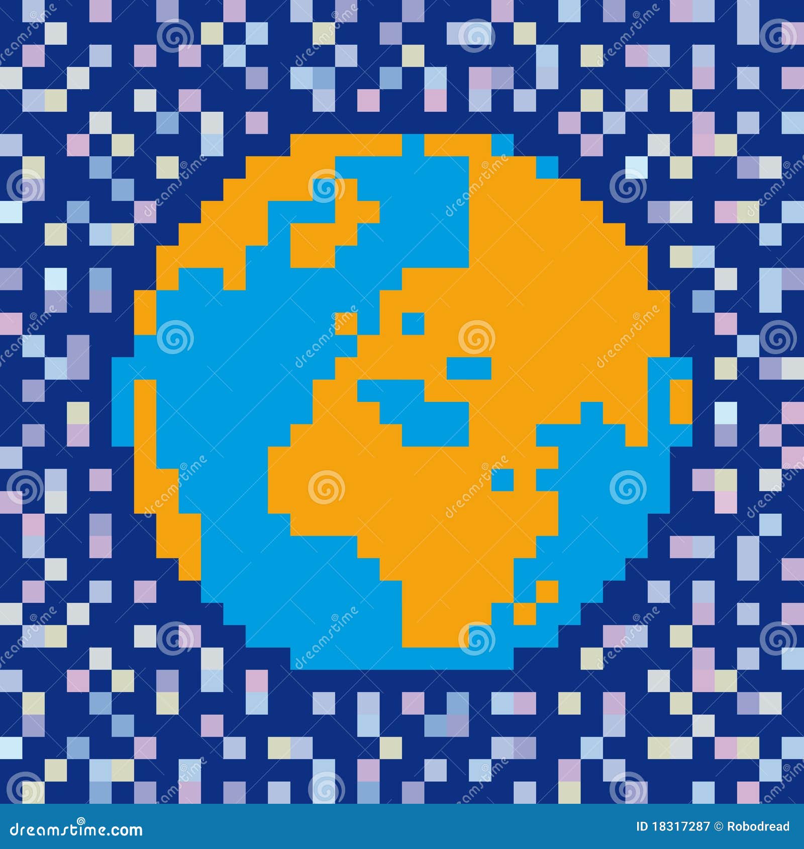 Pixelated world stock vector. Illustration of planet - 18317287