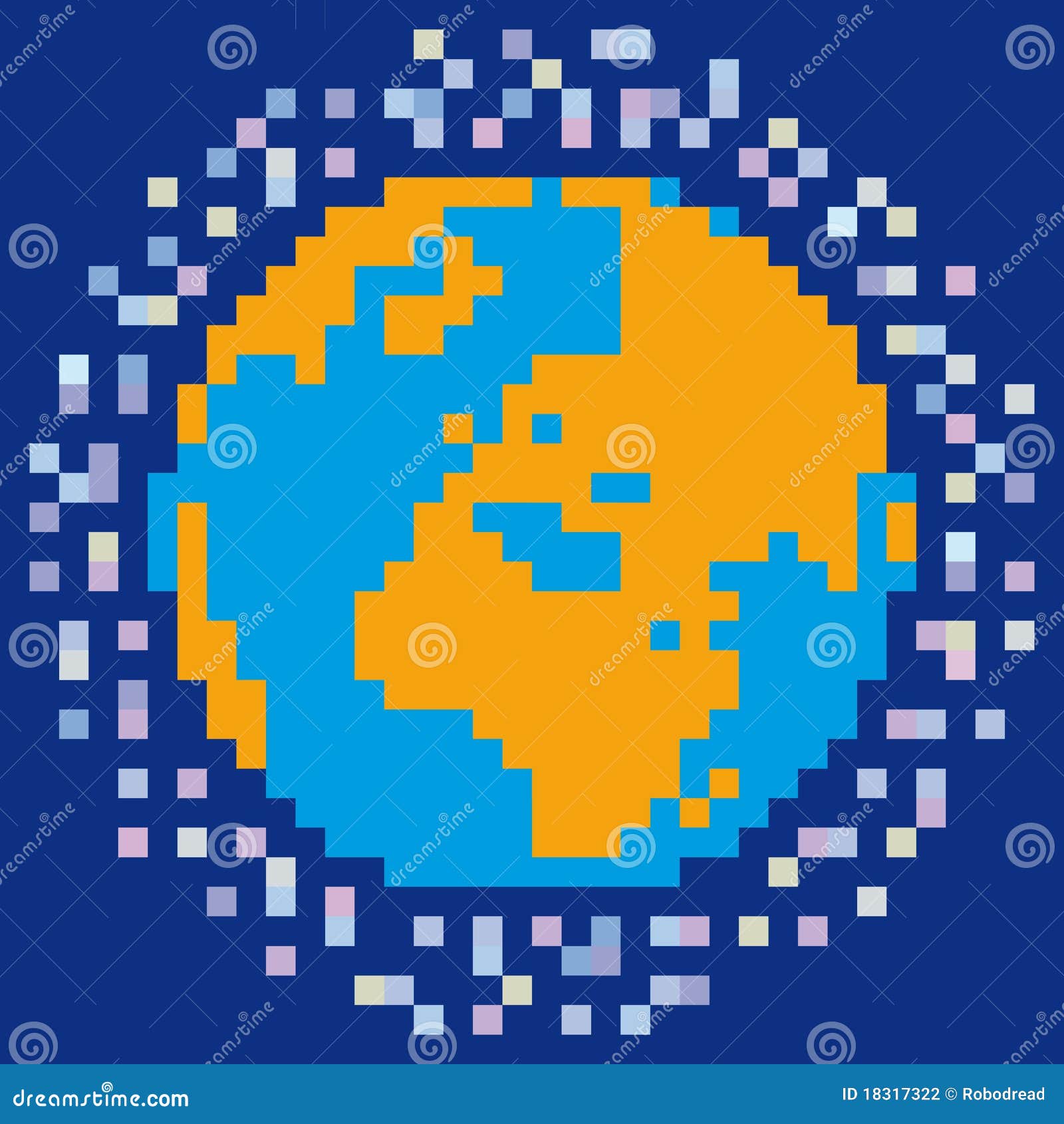 Pixelated World Map In Vector Format | CartoonDealer.com #9952267