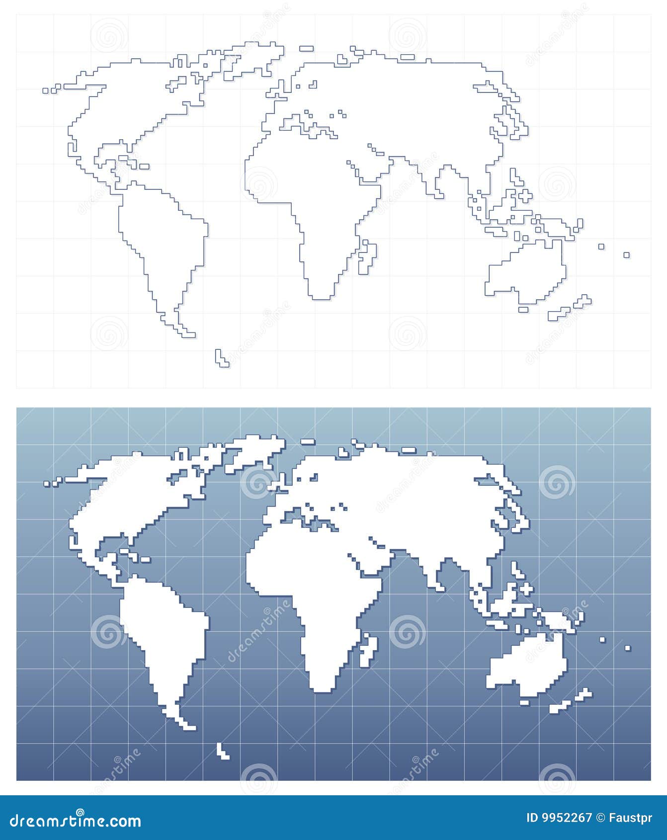 Pixelated World Map In Vector Format Royalty Free Stock Photography ...