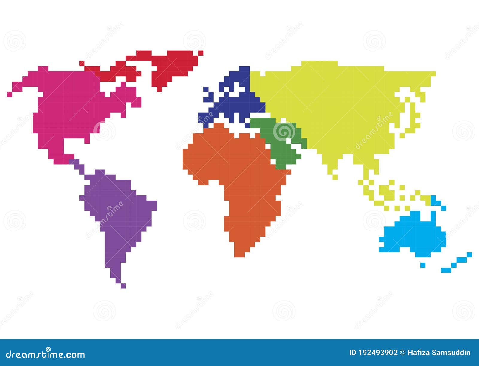 Pixelated World Map Brochure Cartoon Vector | CartoonDealer.com #210937785