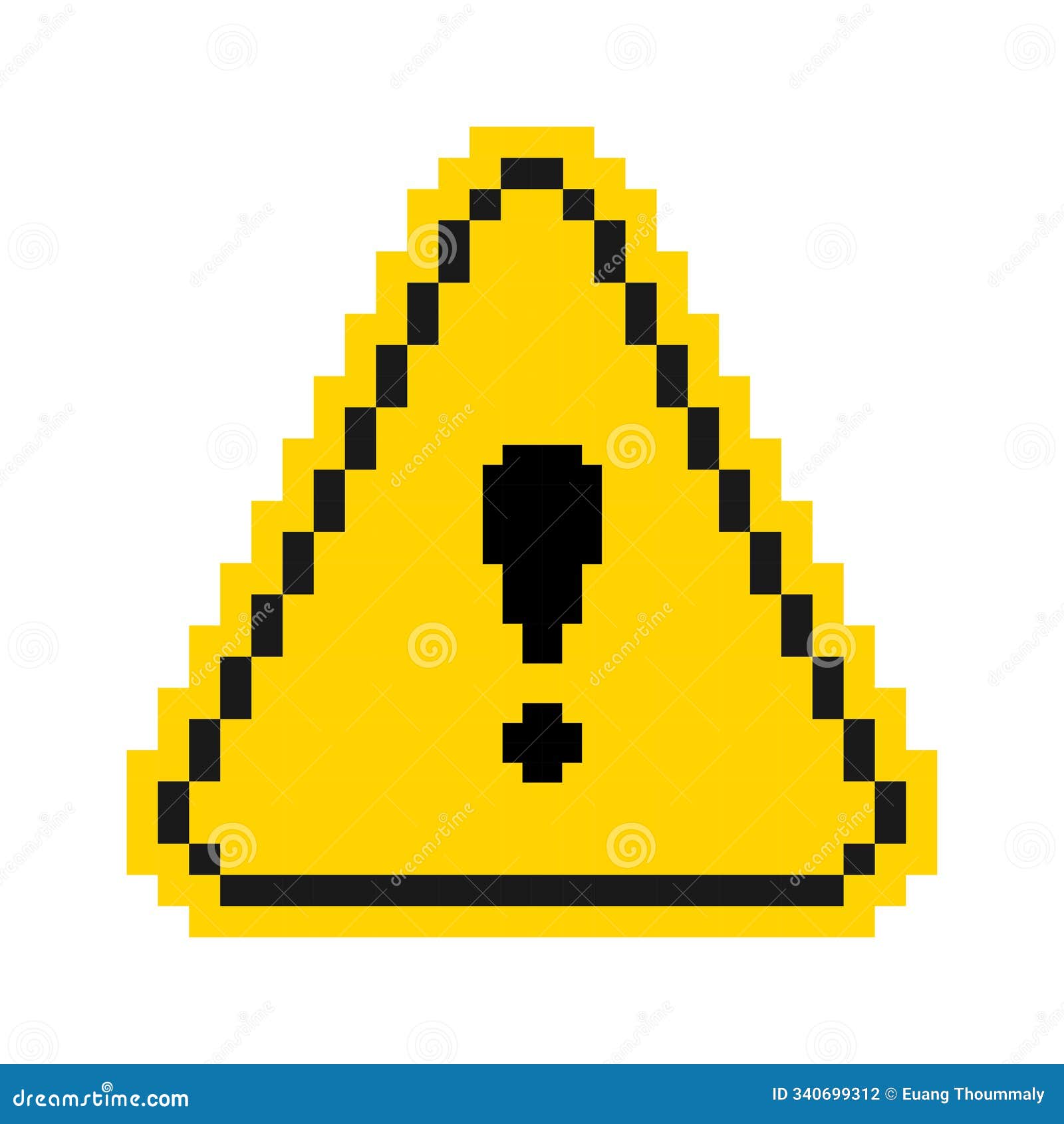 Pixelated Yellow Triangle Warning Sign With An Exclamation Mark ...