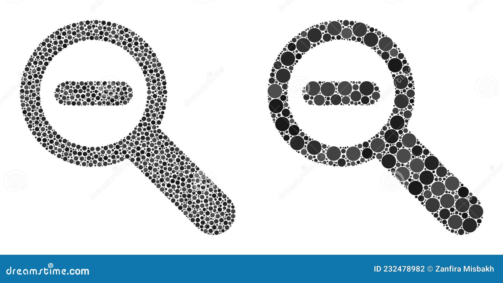 Circle Zoom Out Icon Mosaic Stock Vector - Illustration of object, lupe ...